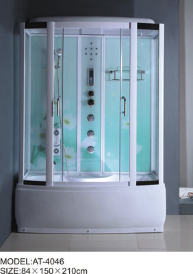 China 84 X 150 X 210 / cm square shower cabin , film back panel one wall shower enclosures supplier