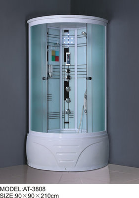 China 900mm quadrant shower enclosure white painted chrome Color with top light supplier