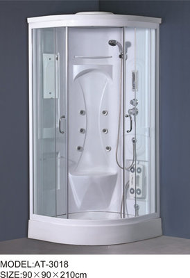 China White quadrant shower enclosure with hinged door ABS Material Bathtub supplier