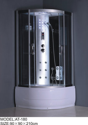 China Painted glass Back panel curved quadrant shower enclosure and tray Syphon included supplier