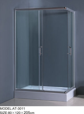 China Large Corner Shower Enclosures rectangular type shiny aluminium Frame supplier