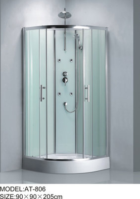 China Shiny chrome complete enclosed shower cubicles Aluminium Rails / Profiles tub shower enclosures supplier