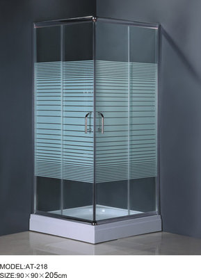 China 6m door thickness Corner Shower Enclosures square shower stall stripe glass supplier