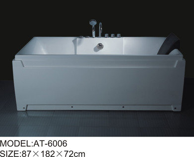 China Rectangle Air Bubble Bathtubs ABS Acrylic Jaccuzi for bathroom 87 x 182 X 72 supplier