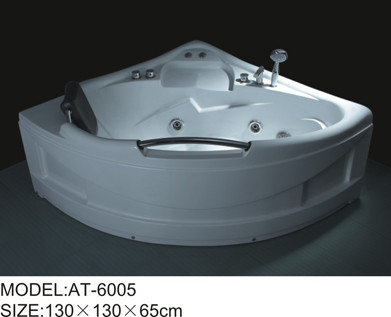 China 6 big jets bathroom spa tubs , 130 * 130 * 65cm jetted soaking tub Excellent tenacity supplier