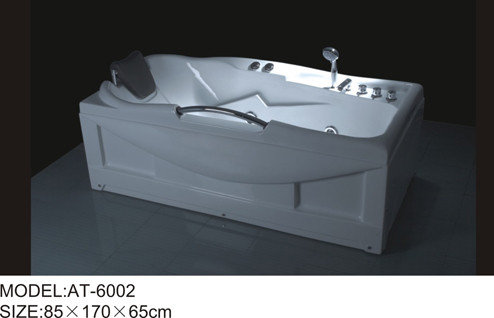 China 85 * 170 * 65cm Air Bubble Bathtubs Rectangle Type Syphon Included supplier