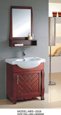 China Classical Feature Solid Wood Bathroom Cabinet shaker style 0.4 Vanity Size supplier