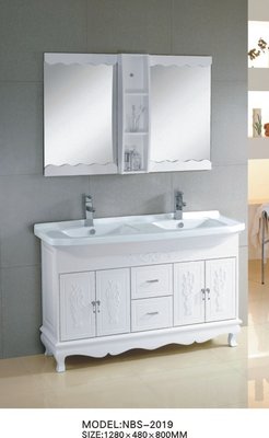 China Ceramic bathroom accessories custom double sink bathroom vanity 135 X 48 X 85 / cm supplier