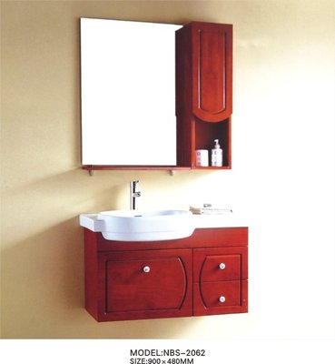 China Solid Wood Bathroom Cabinet painted Soft closing system 800 * 160 * 800mm mirror size supplier
