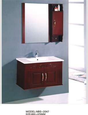 China Sanitary ware Solid Wood Bathroom Cabinet modern Feature 80 X 47 / cm supplier