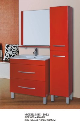 China 80 X 47 X 85 / cm  Square Sinks Bathroom Vanities cabinet red Color various deisgn supplier