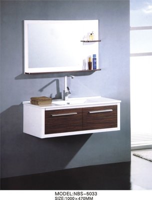 China White hanging bathroom vanity modern 100 X 47/ cm  15mm PVC board Material supplier
