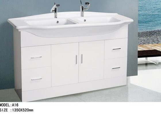 China Square ceramic basin MDF Bathroom Cabinet floor stangding 135 X 50 / cm supplier