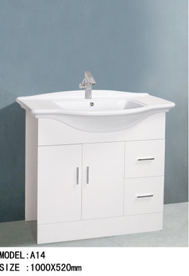 China 1000 * 520 * 850mm plywood bathroom vanity mirrored , Aluminium Handles bath sink vanity supplier