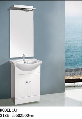 China 15 mm door thicknes Waterproof MDF board white single sink vanity ISO2000 standard supplier
