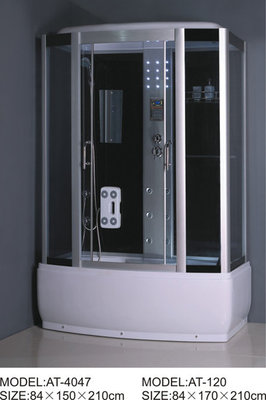 China Magnetic Lock Square Shower Cubicles 2 - hole Handles shower tub enclosures supplier