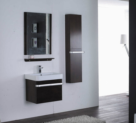 China Rectangle Type Hanging Bathroom vanity mirrored dark brown Color ISO2000 standard supplier