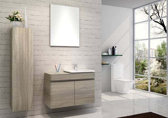 China Hanging Bathroom vanity custom made grey Color Plywood board wall bathroom cabinets 80 X 45 / cm supplier