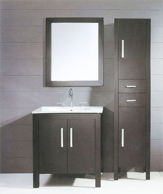 China 80 X 48 X 85 / cm dark grey Ceramic Bathroom Vanity freestanding square type supplier