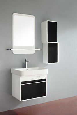 China 15mm high grade PVC colored bathroom vanity , Ceramic basin bathroom wall vanity supplier