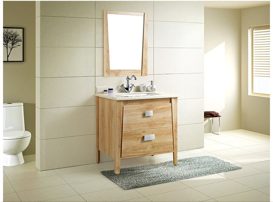 China Classical marble countertop bathroom vanity , bathroom single sink vanity optional Waste drain supplier