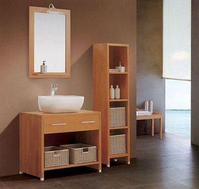 China 16mm oak / plywood Ceramic Bathroom Vanity 48 inch 2 doors without Drawer supplier