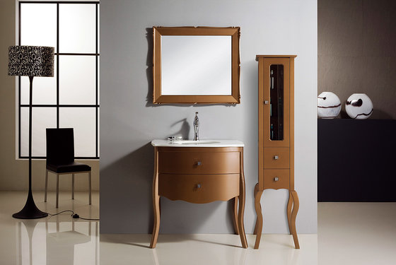 China Red Wine color Traditional Bathroom Vanities mirrored Stainless steel soft hinges supplier