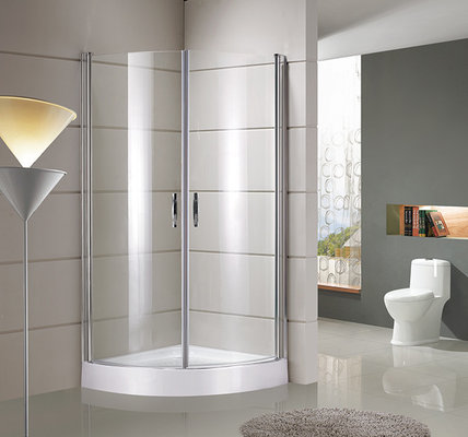 China round / sector Corner Shower Enclosures Tempered  glass Material Magnet lock strip supplier