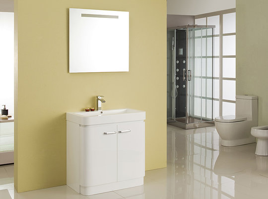 China Free Standing White Flush Color Square Sinks Bathroom Vanities ISO2000 Standard supplier