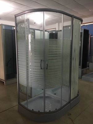 China Horizontal Stripe 5m Door Thickness Tempered Glass Corner Shower Cabin 90 x 90 x 200 / Cm supplier