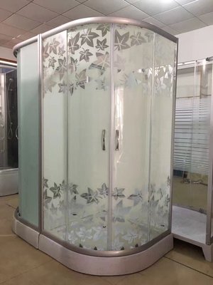 China Simple Maple Leaf Shower Cabin With Tray , Bathroom Shower Cubicles supplier