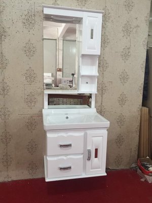 China Luxury Hung PVC Bathroom Cabinet / Single Bowl Bathroom Vanities supplier