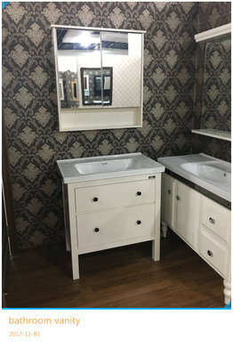 China White Square Traditional Bathroom Vanities With Waste Drain 80cm supplier