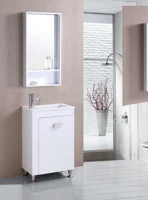 China Floor PVC Bathroom Cabinet Single Bowl Bathroom Vanities With Mirror supplier