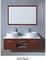 Ceramic basin double sink floating vanity 150/130 X 48 / cm , transitional bathroom vanities 22 doors supplier